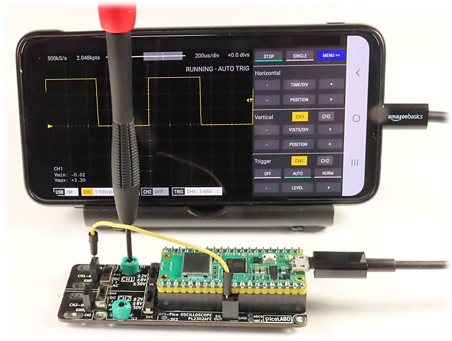 Raspberry Pi Pico用オシロスコープ基板 PL2302AFE | picoLABO